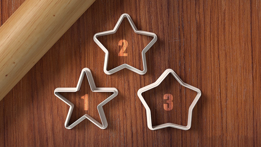 Star Cookie Cutter Set - Three Stars Cookie Cutter Set - Fondant Cookie ...