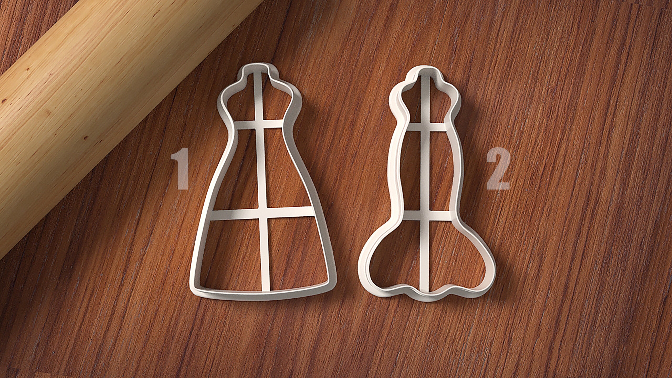 Wedding Dress Cookie Cutter set Bride Cookie 3D Printed | Etsy