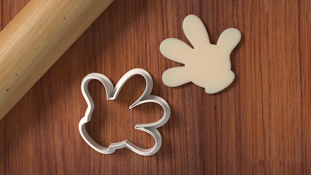 Mickey Hand Cookie Cutter - Mickey Glove Cookie Cutter - Stylized ...