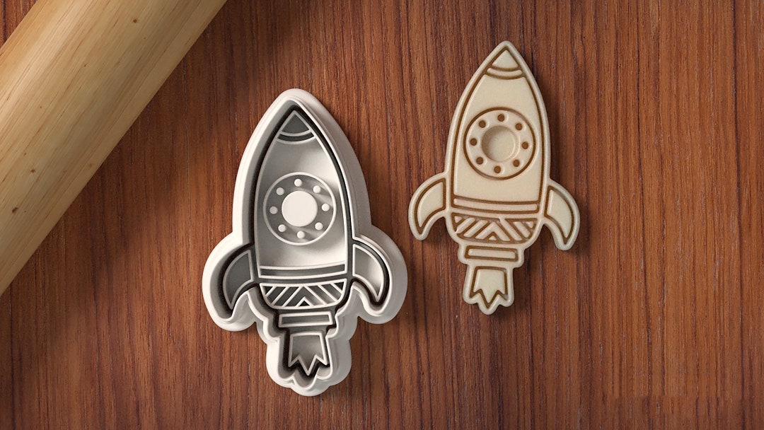 Rocket Cookie Cutter and Stamp Set - Space Theme - Etsy
