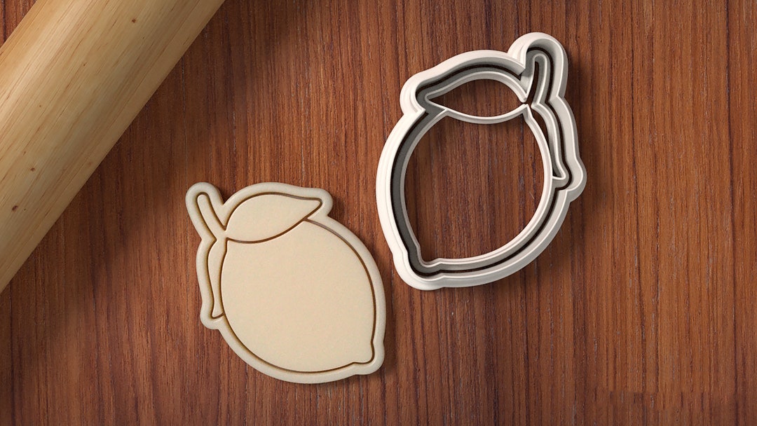 Lemon Cookie Cutter and Stamp Set - Lemon Cookie Cutter - Peach Cookie ...