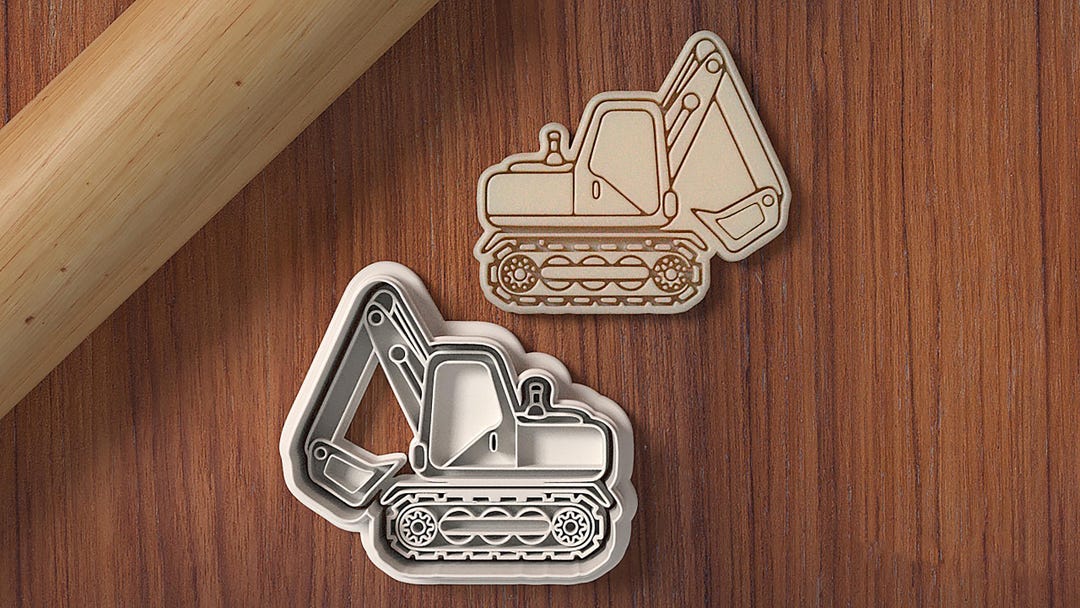 Excavator Cookie Cutter and Stamp Set: Food Safe PLA Plastic - Etsy