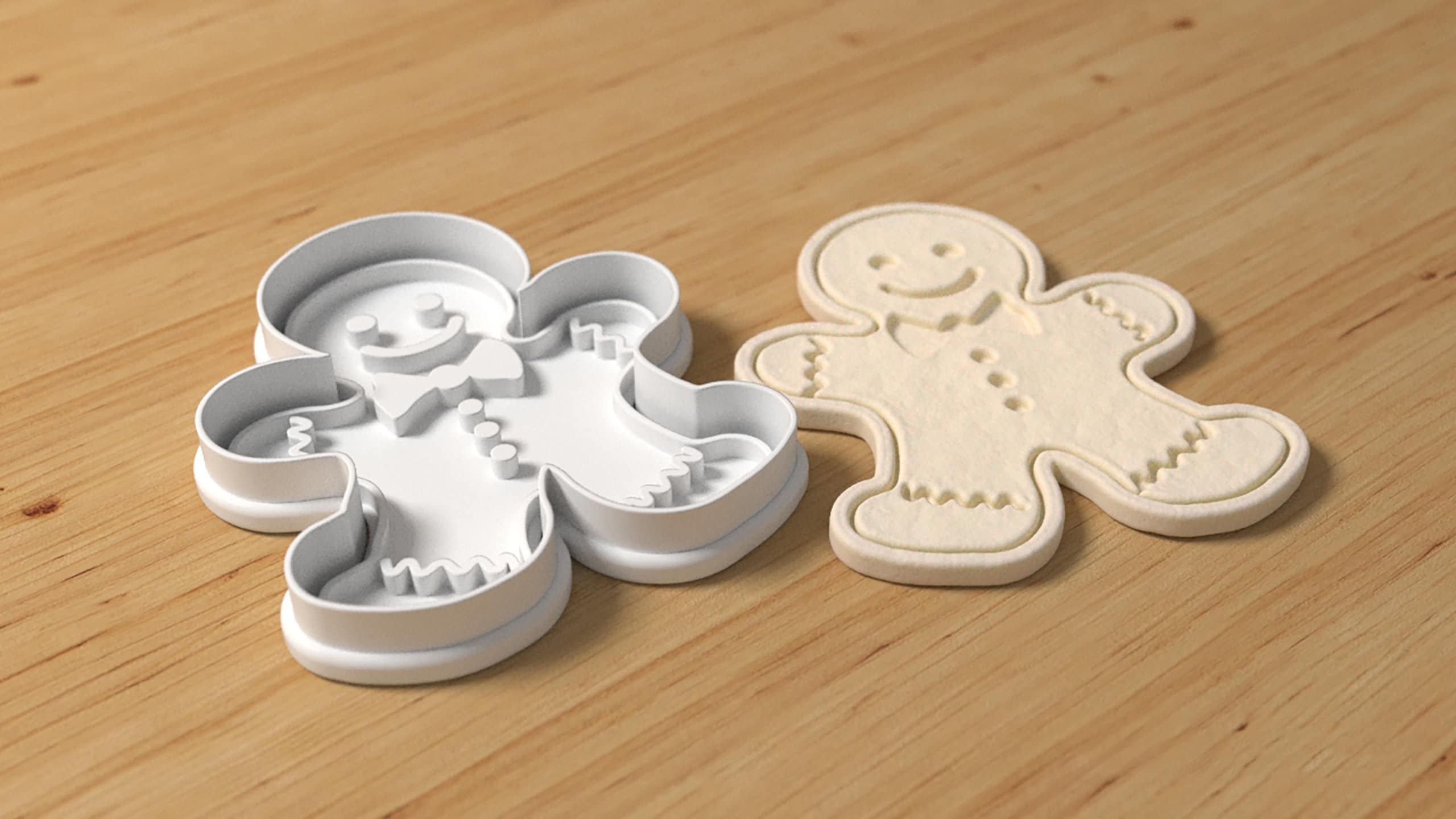 Gingerbread Man Cutter and Stamp Set Cookie Stamp Biscuit - Etsy