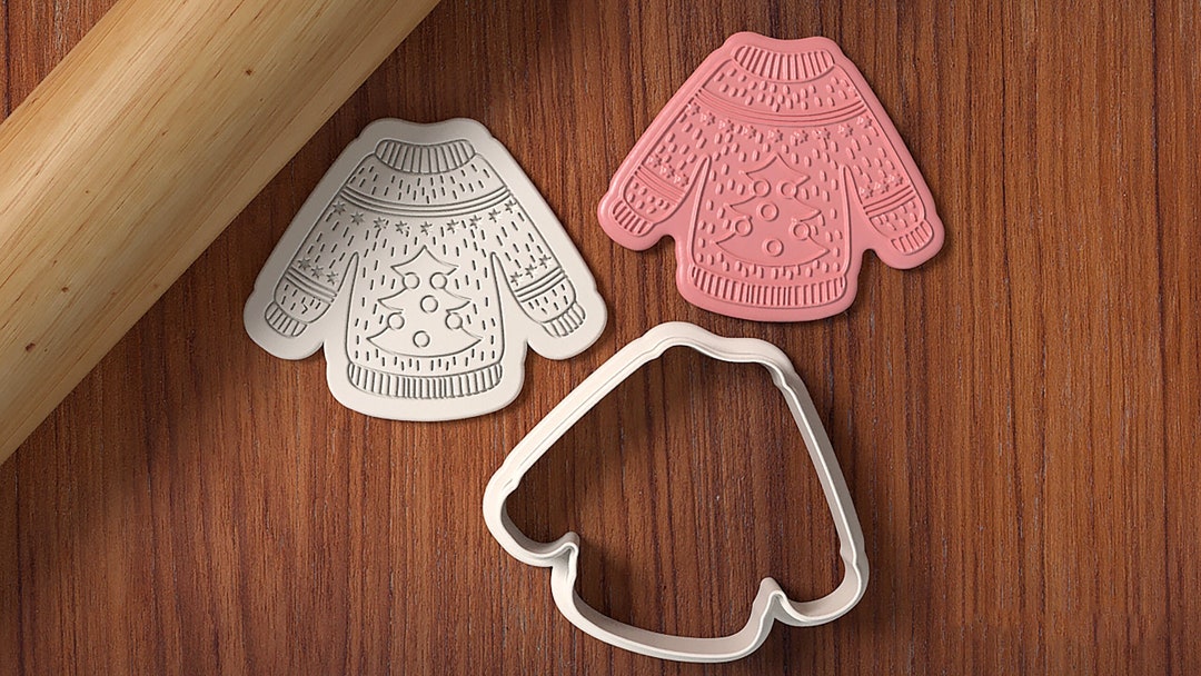 Ugly Sweater Cookie Cutter and Debosser Set - Bakerdreams - Etsy