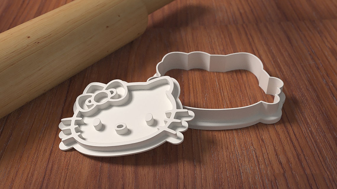 Hello Kitty Cookie Cutter and Stamp Set | Cookie Stamp | Biscuit Cutter ...