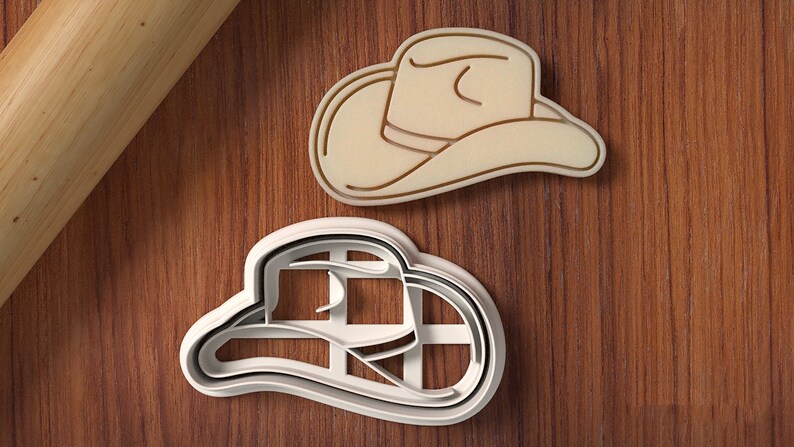 Cowboy Hat Cookie Cutter and Stamp Set Cowgirl Hat Cookie - Etsy