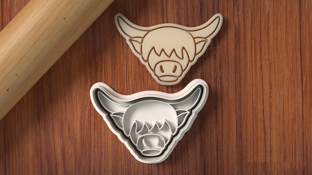 Highland Cow Head Cookie Cutter and Stamp Set: Baker Dreams - Etsy