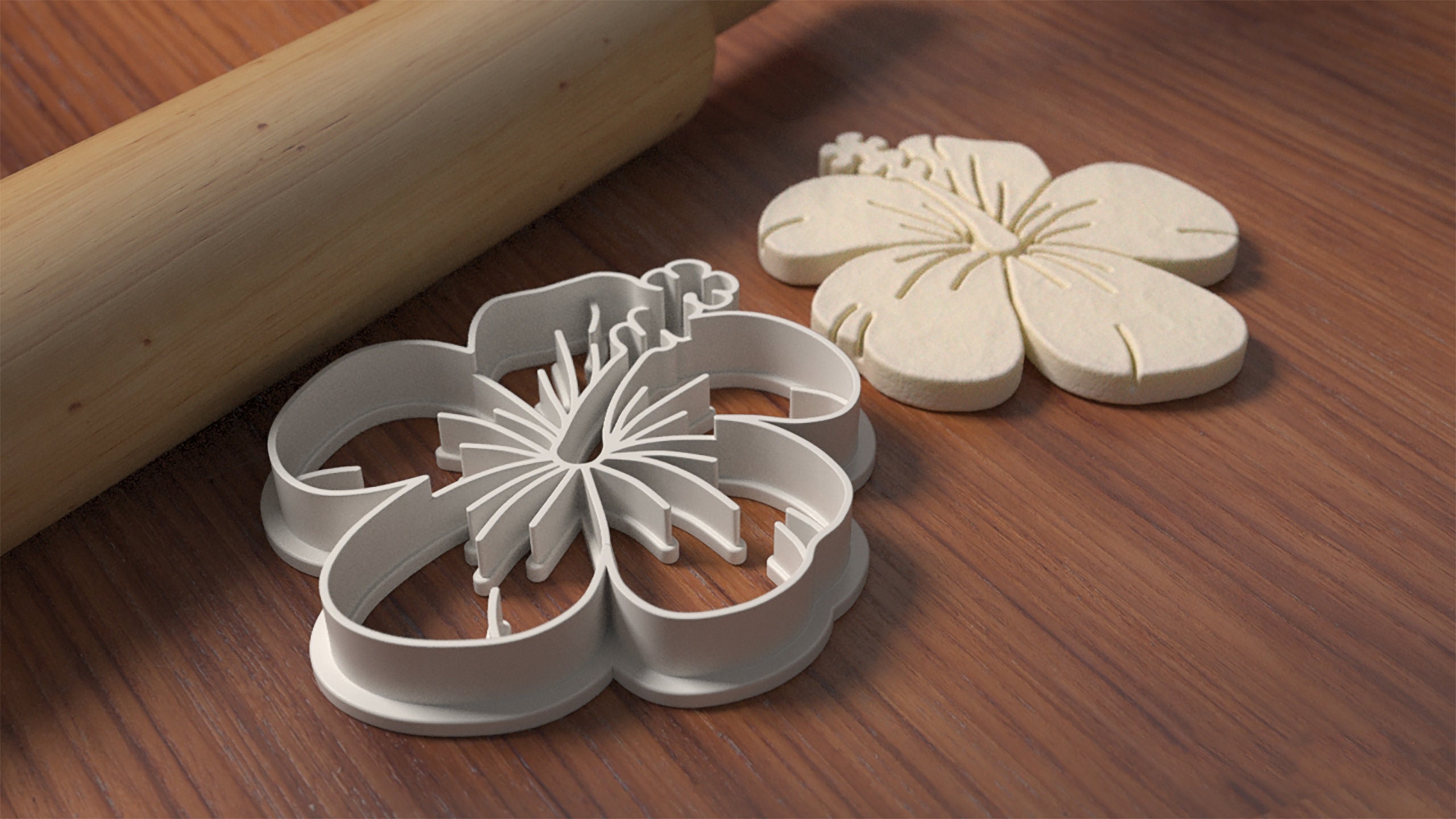 Hibiscus Flower Cutter and Stamp Set | Cookie Stamp | Biscuit Cutter ...