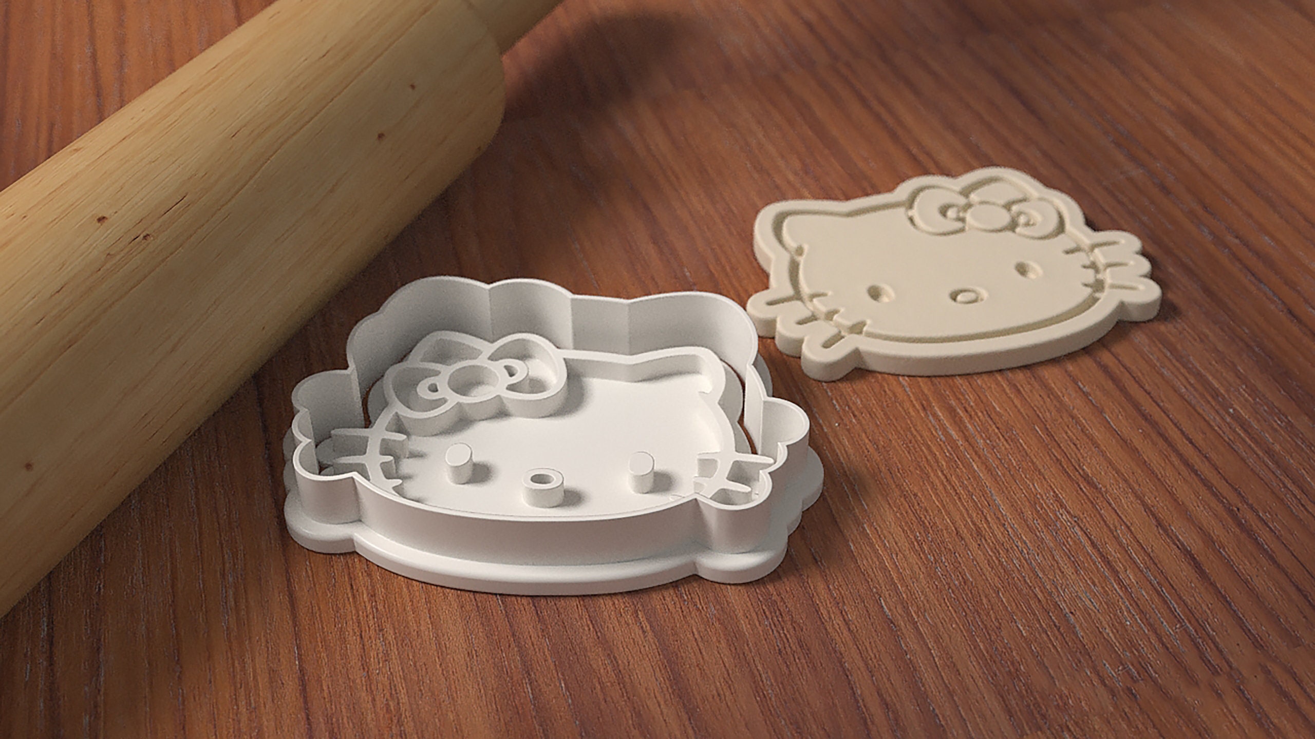 Hello Kitty Cookie Cutter and Stamp Set | Cookie Stamp | Biscuit Cutter ...