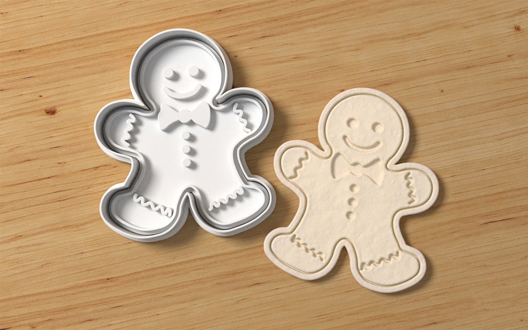Gingerbread Man Cutter and Stamp Set | Cookie Stamp | Biscuit Cutter ...