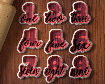Number Cookie Cutter Set 1-10 Birthday, Plaque, Script - Etsy