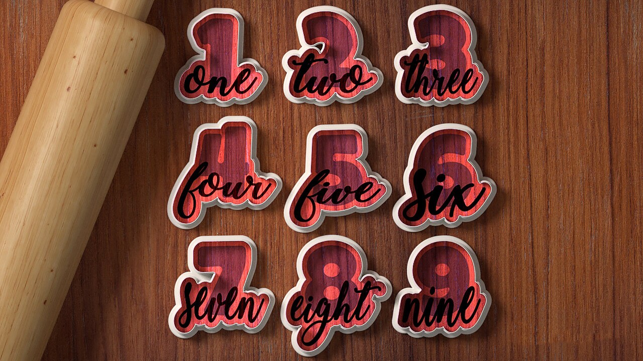 Number Cookie Cutter Set 1-9 Birthday Plaque Script Cookie - Etsy