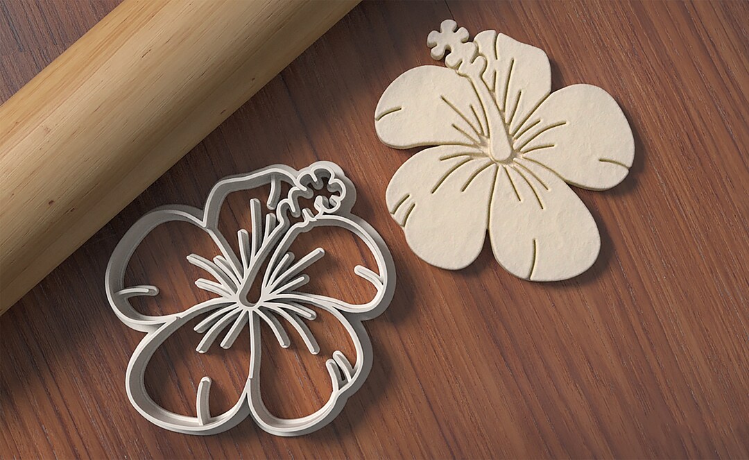 Hibiscus Flower Cutter and Stamp Set | Cookie Stamp | Biscuit Cutter ...