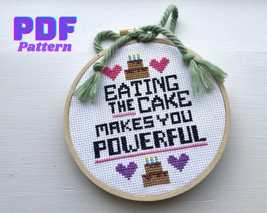 Eat the Cake: Cross-stitch PDF Pattern - Etsy