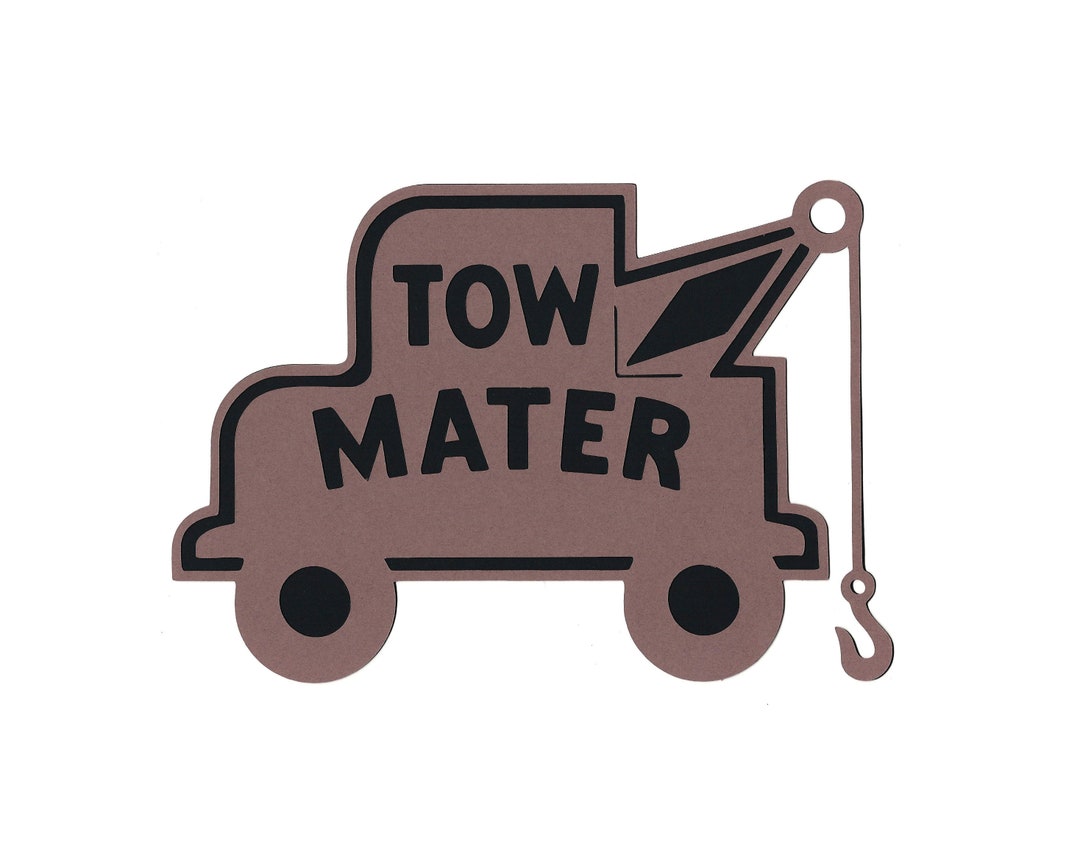 9x6.5" Mater Tow Truck PAPER SIGN Hand Glued Disney Cars Pixar Movie ...