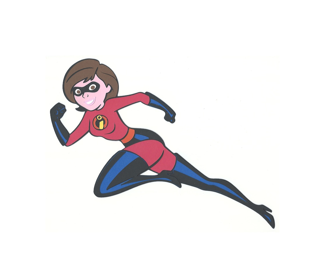 6x12" Elastigirl PAPER SIGN Hand Glued 65lb Color Paper Disney Helen ...