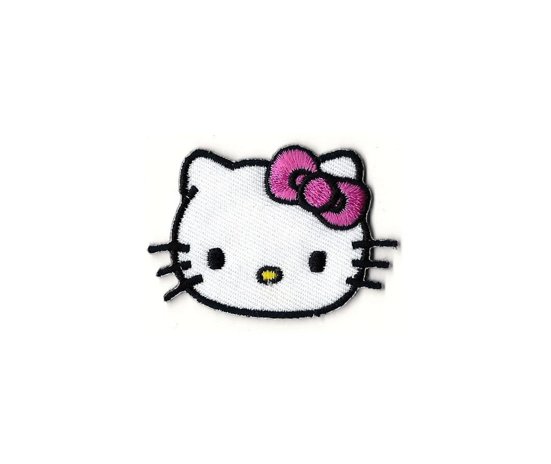 2x1.5" Hello Kitty Head Embroider IRON ON / SEW on Patch Applique ハロー ...