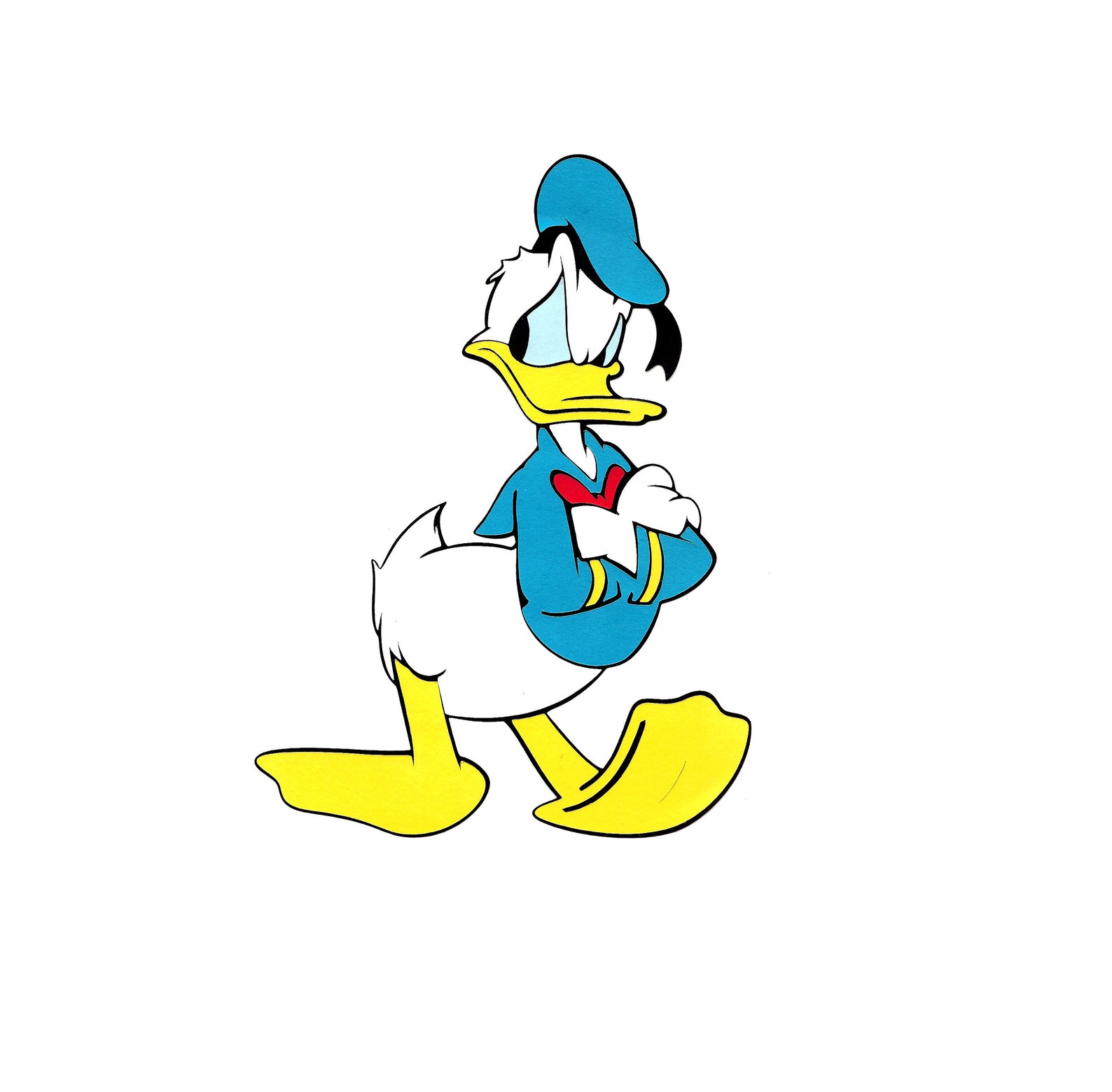 7x9.5 Donald Duck PAPER SIGN Hand Glued Disney Angry Grumpy Upset Room ...