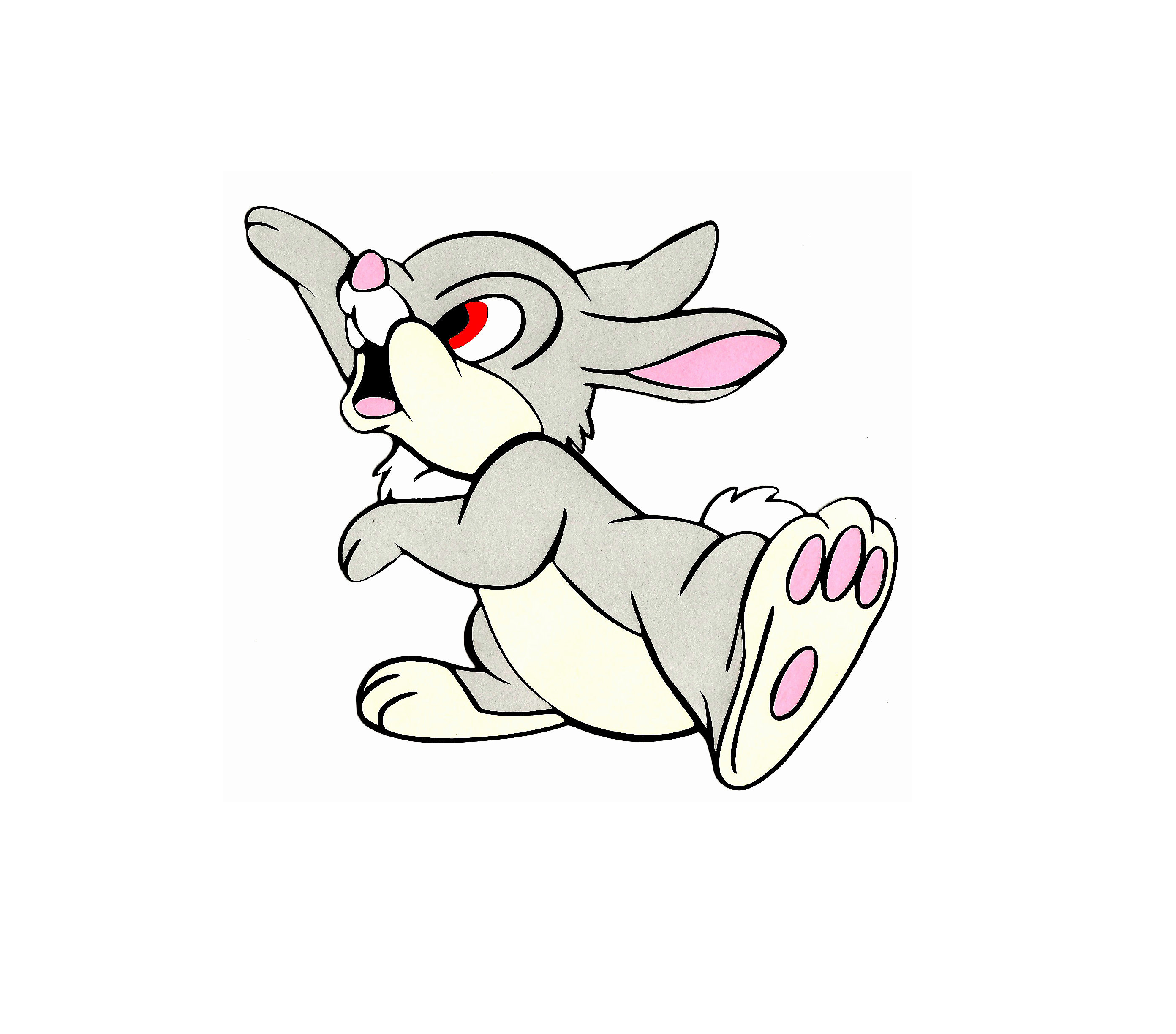 10x7" Bunny Rabbit Thumper PAPER SIGN Hand Glued Disney Fluffy ...