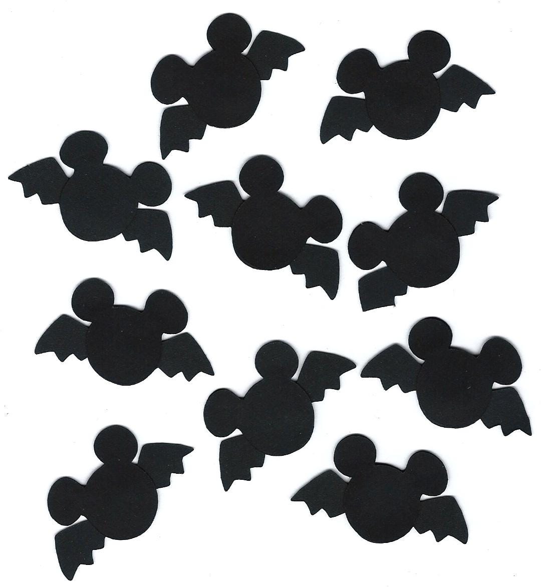 10pc Mickey Mouse Head Halloween Black Bats Layer PAPER EMBELLISHMENT ...