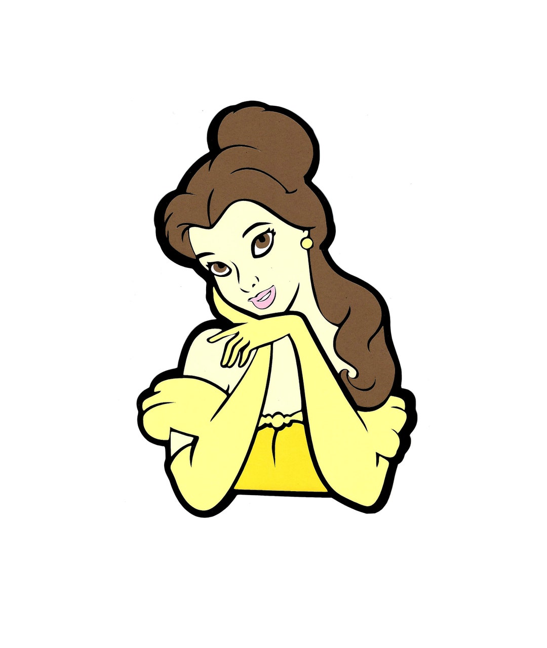 7x10" BELLE Disney Princess PAPER SIGN Hand Glued Disney Theme Birthday ...