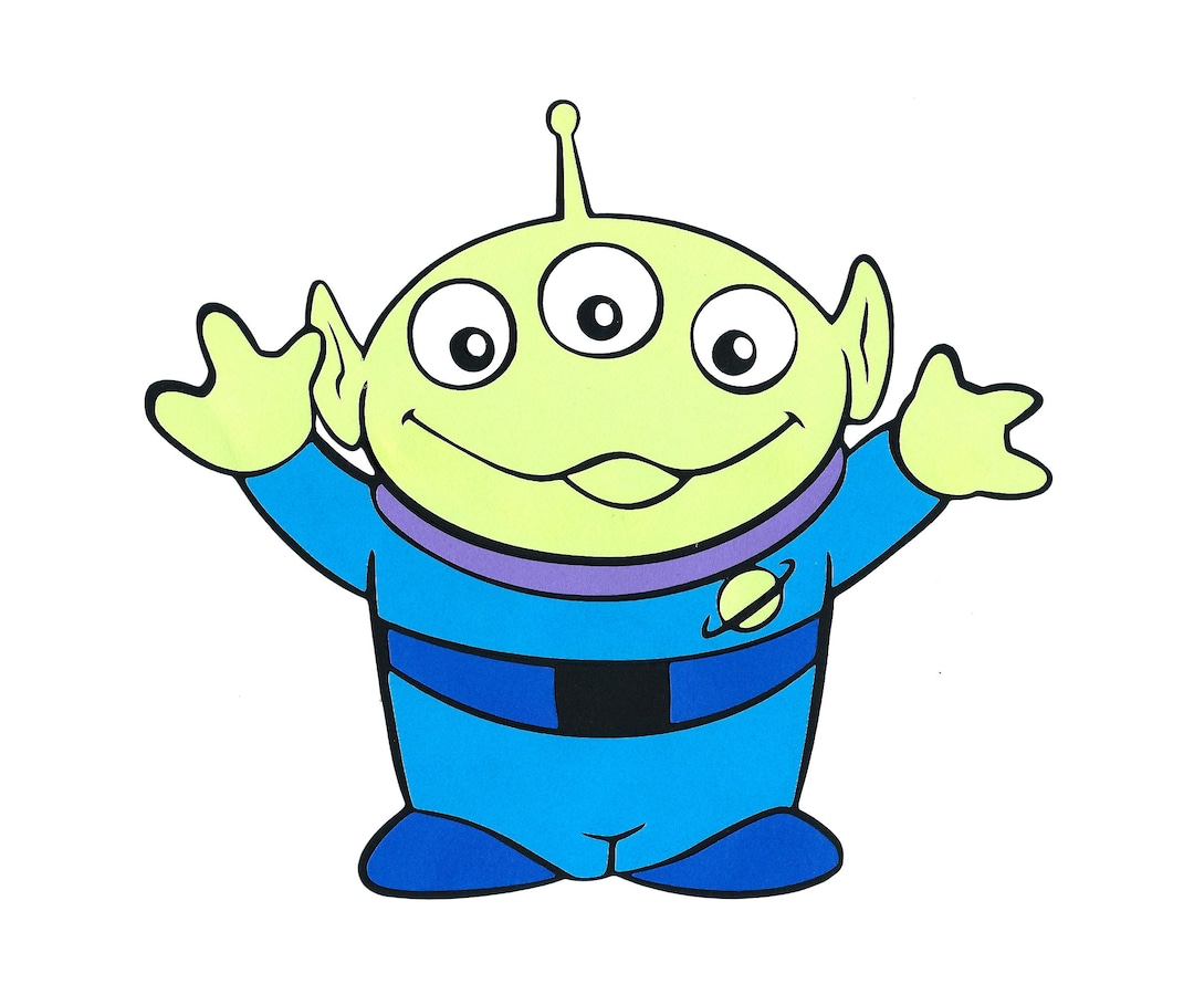 9.5x8" Little Green Men Alien PAPER SIGN Hand Glued Disney Toy Story ...