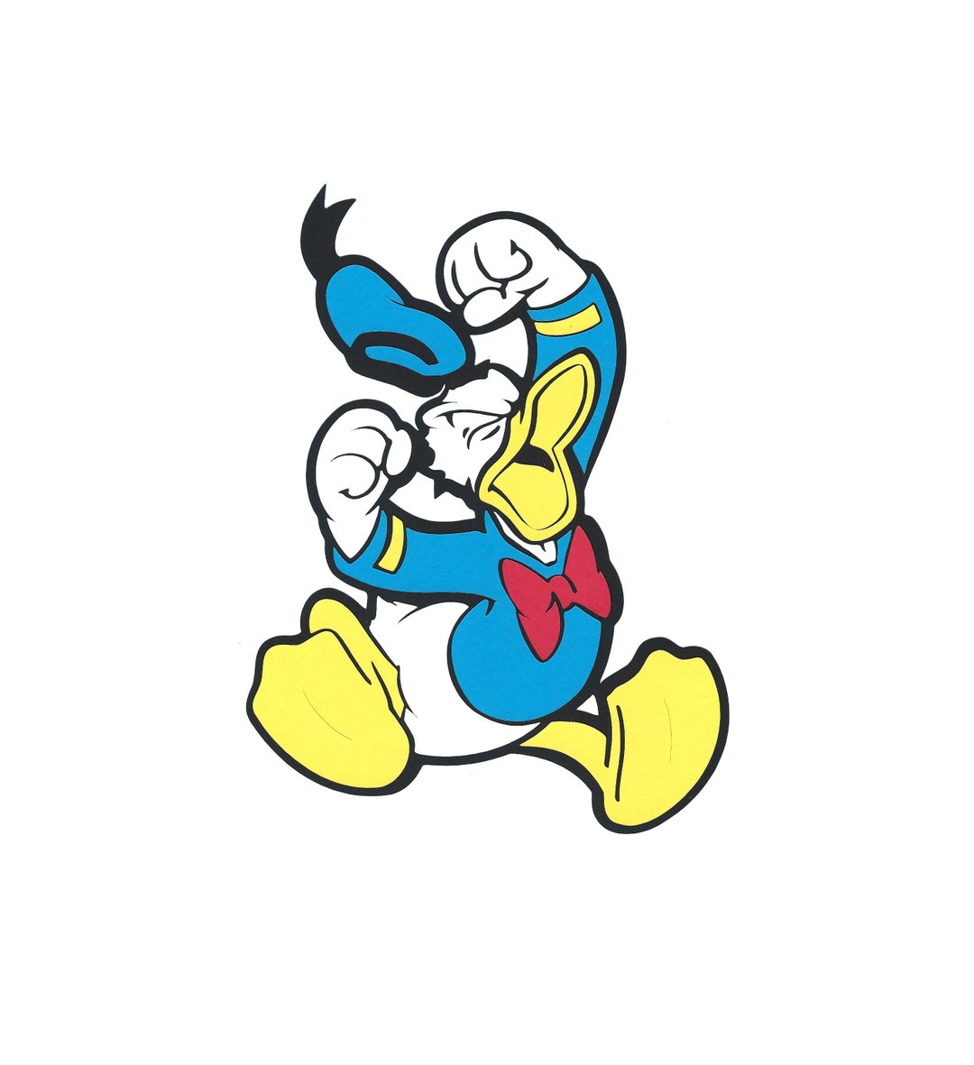 7x9 Donald Duck PAPER SIGN Hand Glued Disney Angry Upset Room Door ...