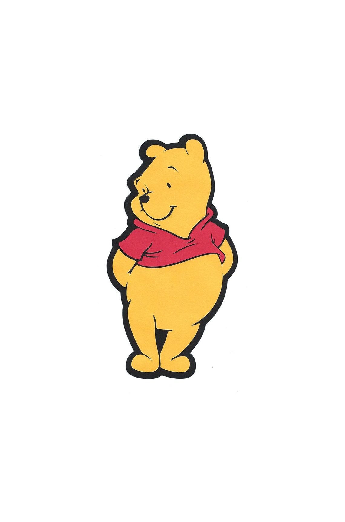 4x8" Pooh Bear PAPER SIGN Hand Glued Winnie the Pooh Disney Shy With ...