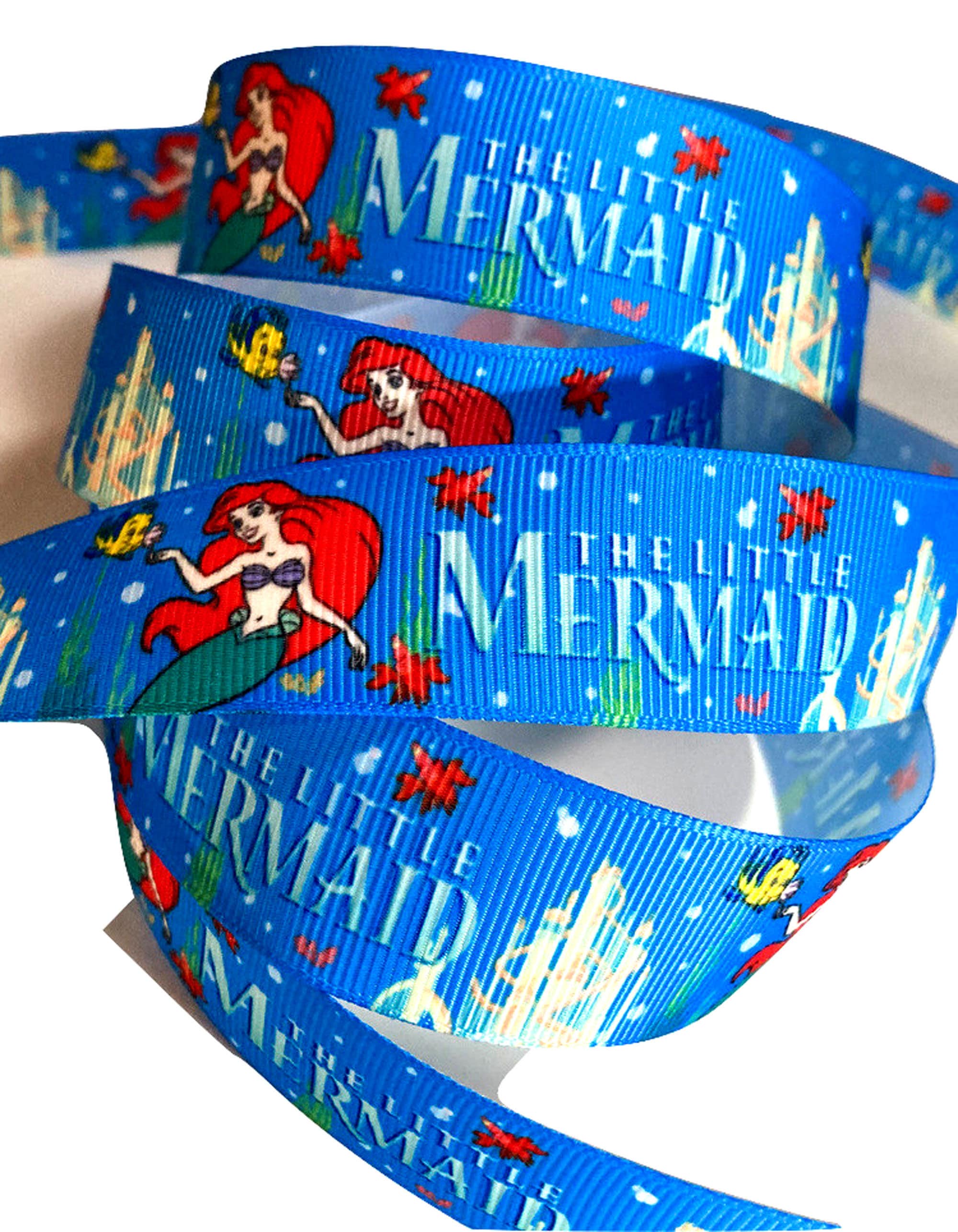 1' Little Mermaid grosgrain Disney RIBBON 1 yard Under the Sea princess ...