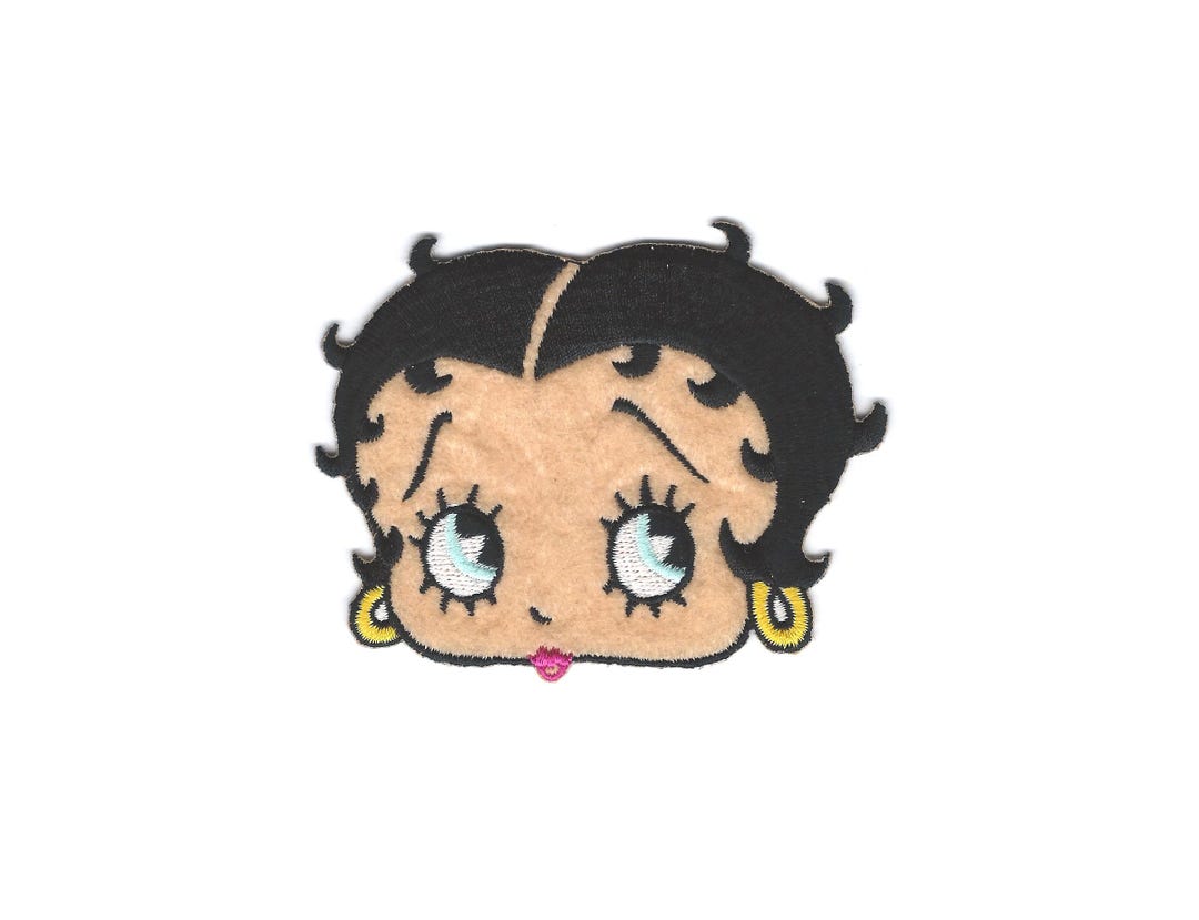3.75x3" Betty Boop Head Embroidered IRON ON / SEW on Patch Applique ...