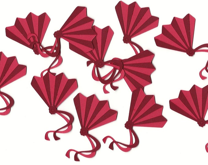 10pc Asian Fan Ribbon Tails Layer PAPER EMBELLISHMENT Scrapbook Party ...