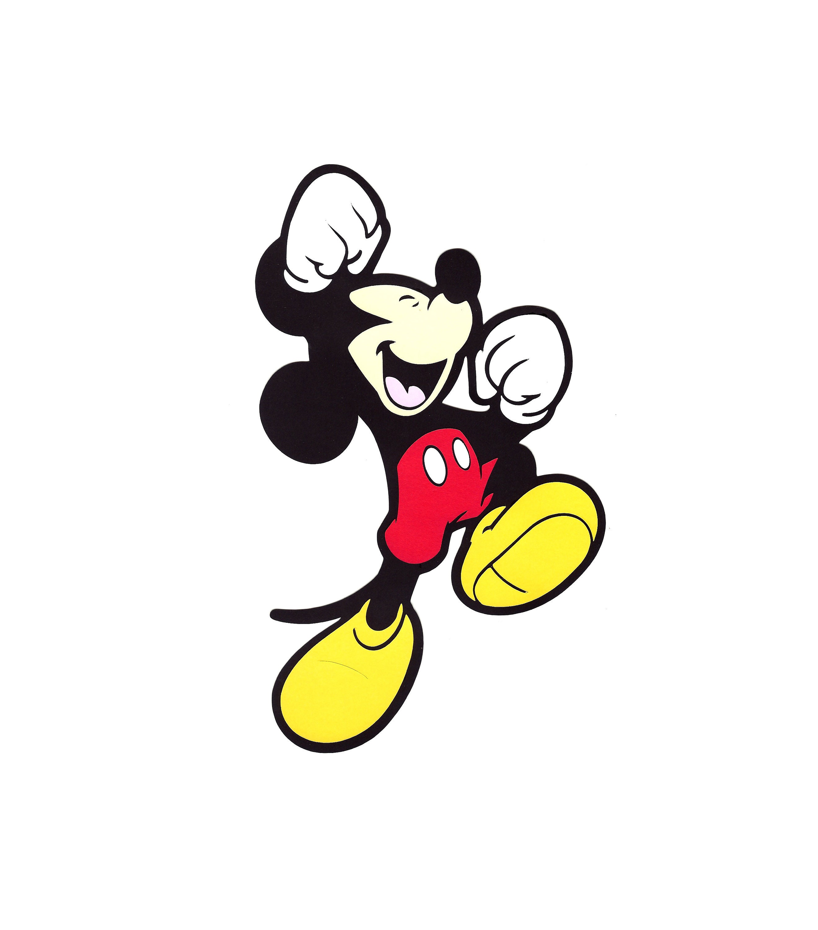 7X11" Mickey Mouse PAPER SIGN pegado a mano Disney puño de salto en la ...