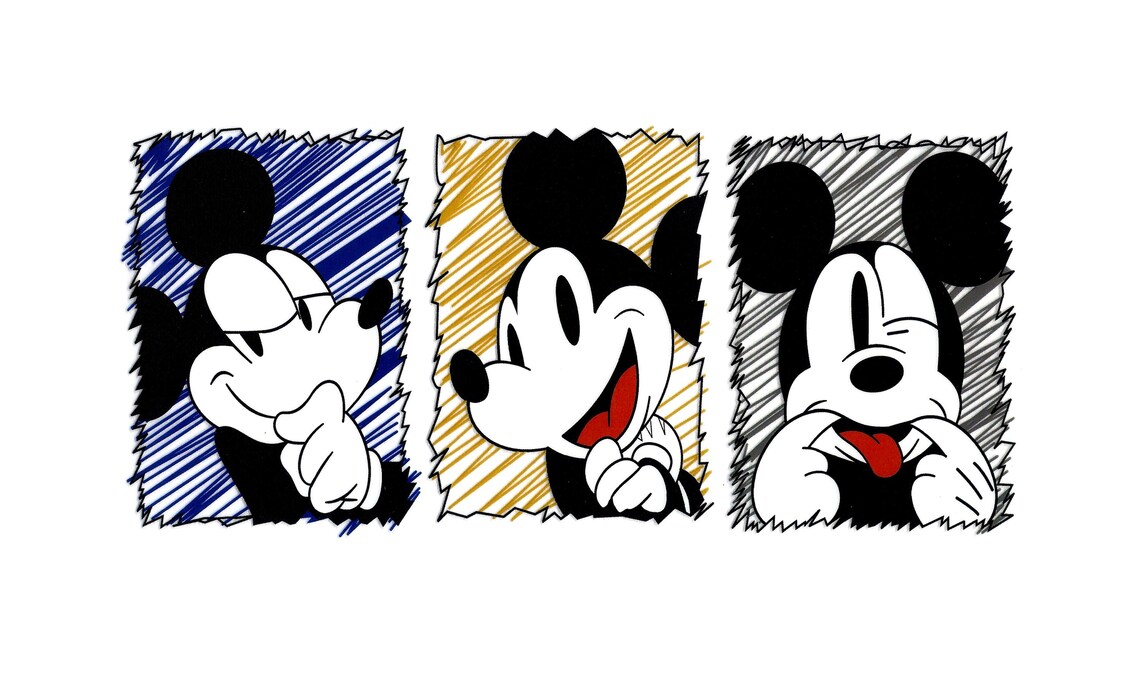 9x4" Large MICKEY Mouse Emoji IRON on TRANSFER Decor Heat Vinyl Easy ...