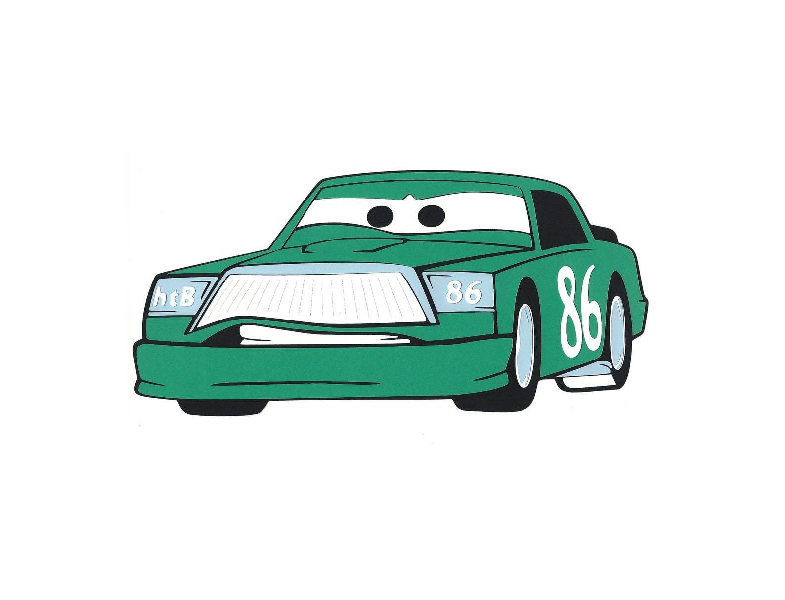 10.5x4.5 Chick Hicks Race Car PAPER SIGN Hand Glued - Etsy