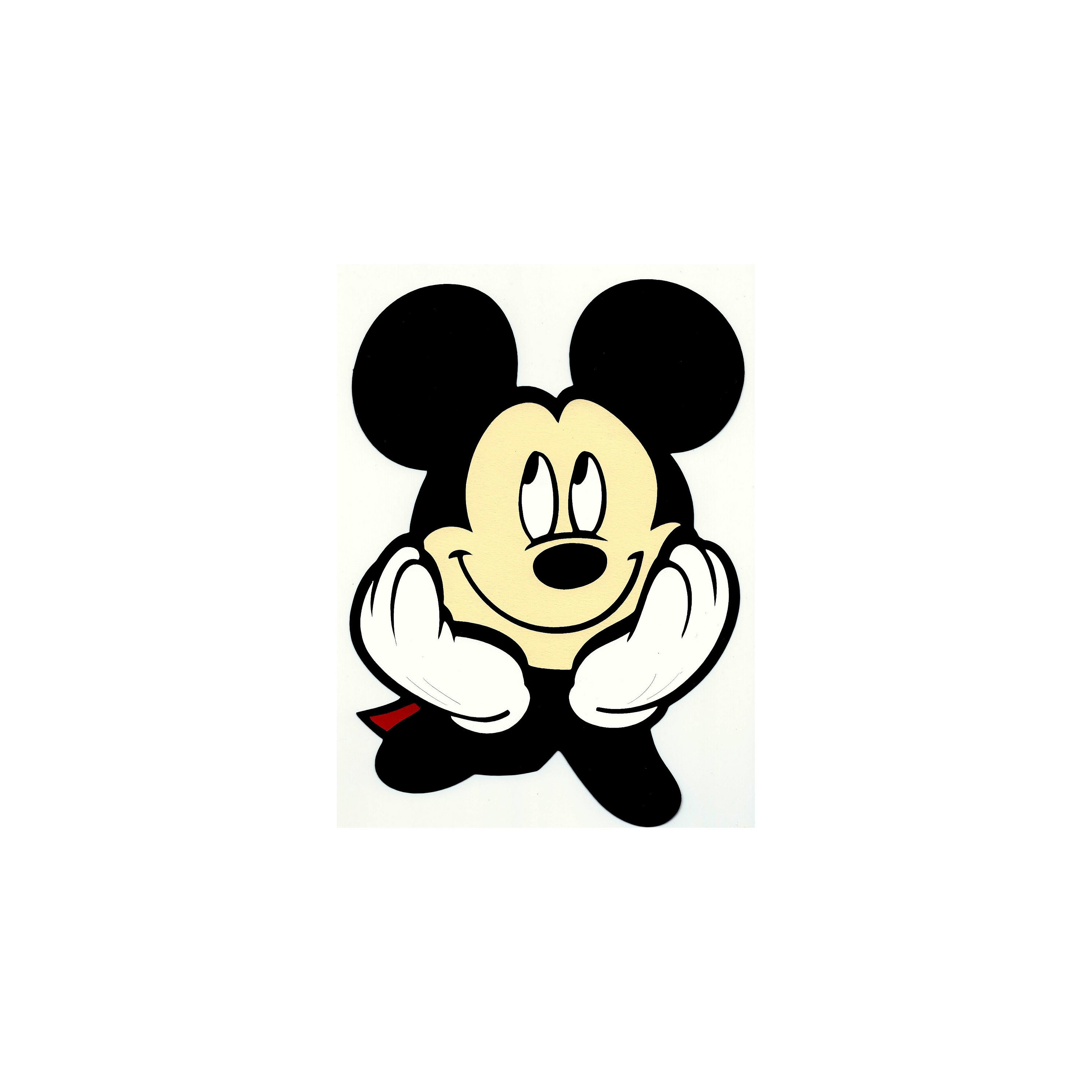 7X10 Mickey Mouse PAPER SIGN pegado a mano Manos de Disney en la puerta ...