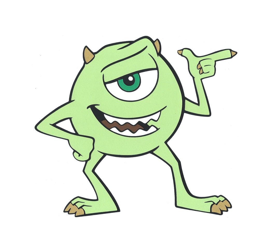 9.5x8 Mike One-eye Monster PAPER SIGN Hand Glued Disney Monsters Inc ...