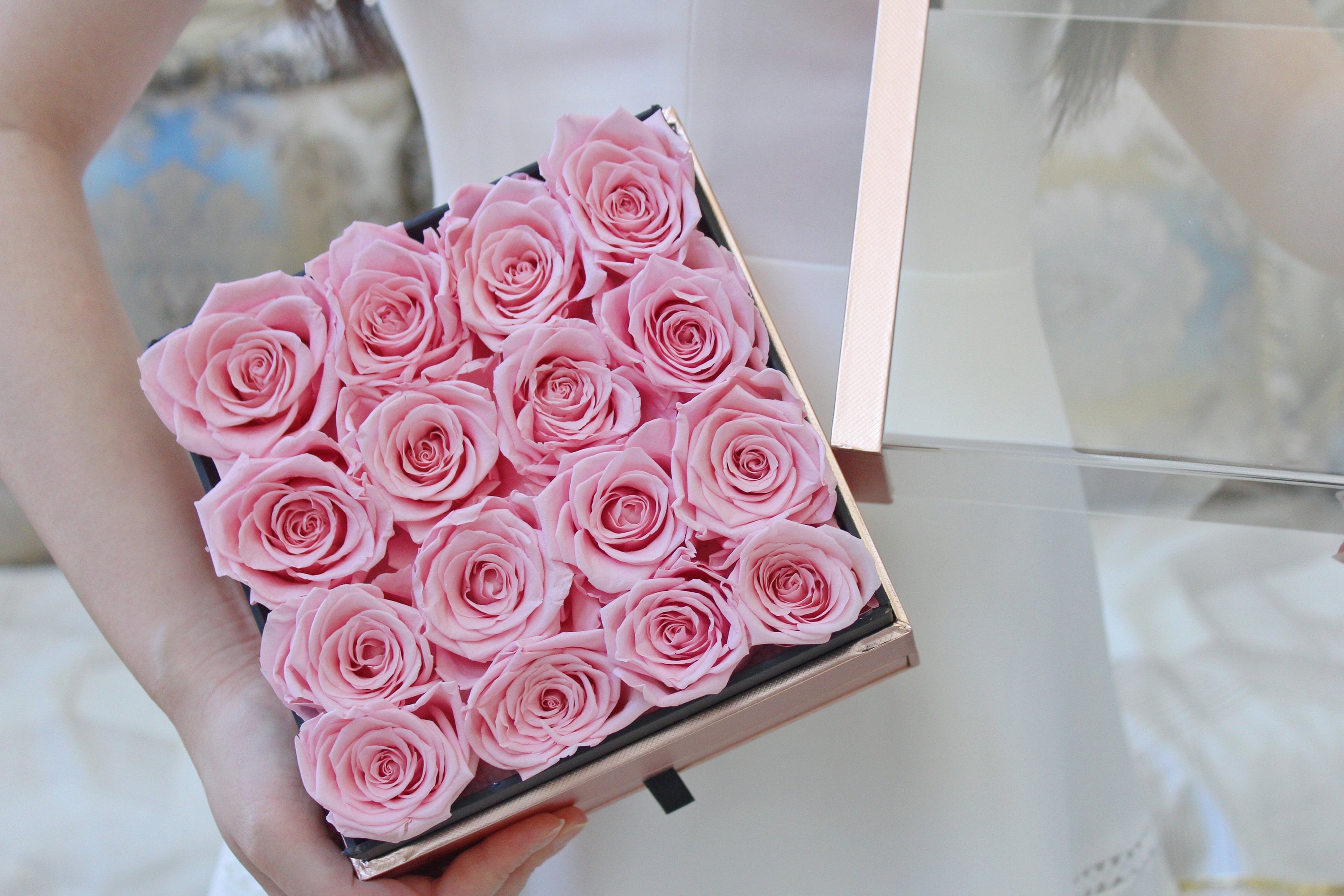 Preserved Rose Box Acrylic Rose Box with Drawer Eternal | Etsy