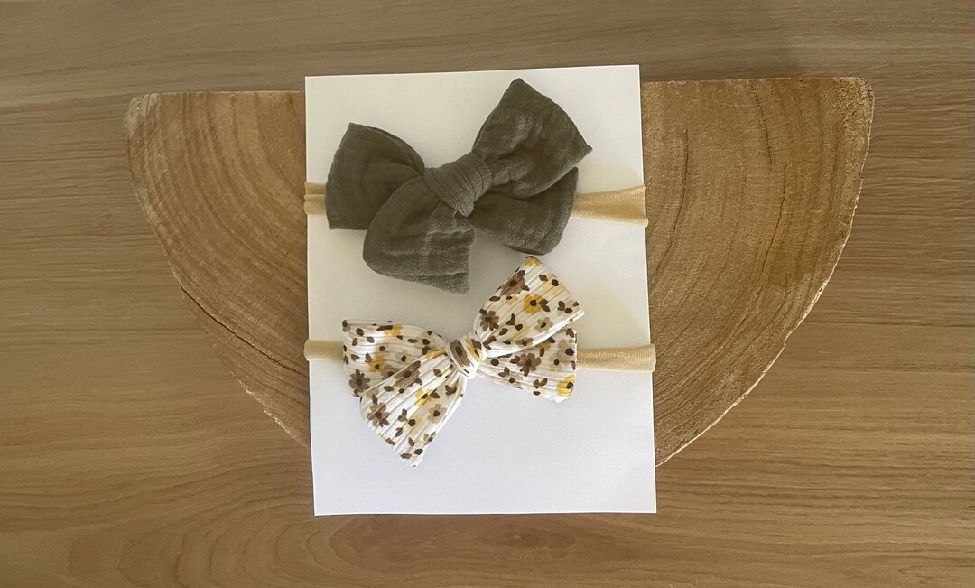 Fall Bow Pack, Bow Set, Pack of Bows, Set of Fall Bows, Sage Green Bow ...