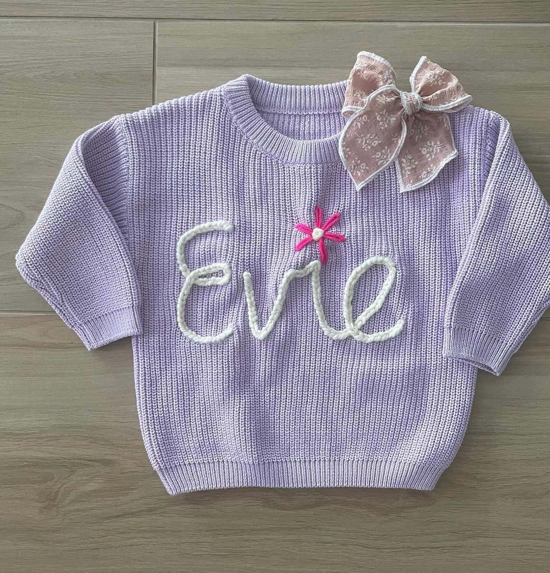 Personalized Baby Name Sweater, Custom Newborn Sweater, Embroidered ...
