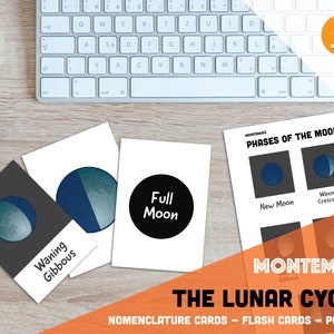 Phases of the Moon Flash Cards - Flashcards - Montessori 3-part ...