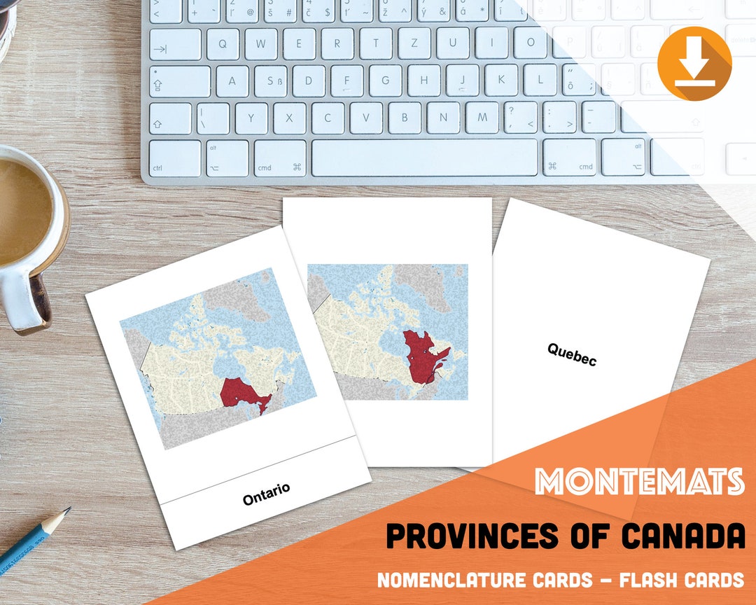 Canadian Provinces Flash Cards - Flashcards - Montessori 3-part ...