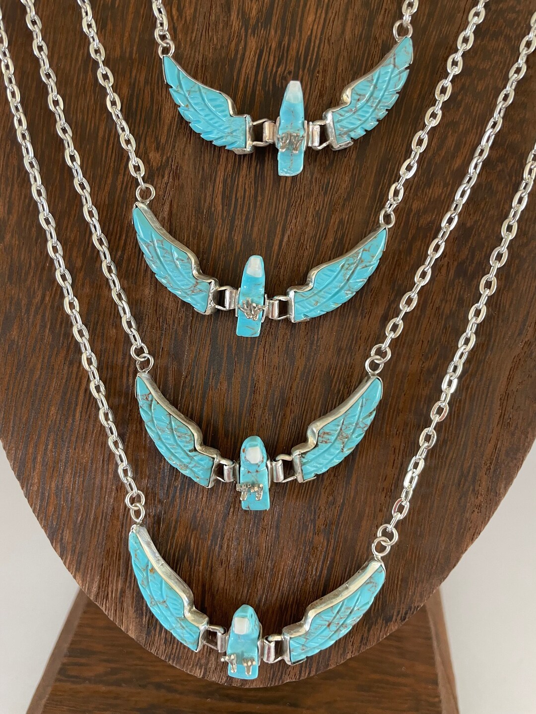 Super Soaring Navajo Carved Turquoise Eagle Necklace. - Etsy