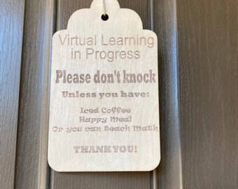 Distance Learning Door Sign - Etsy