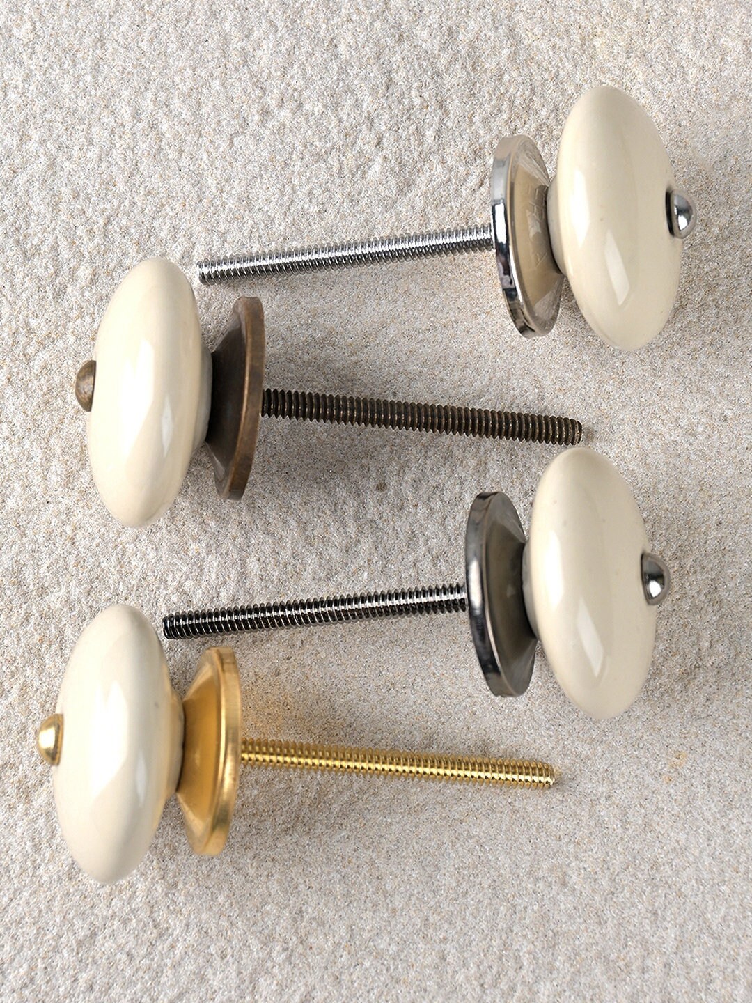 Solid Cream Shade Base Ceramic Cabinet Knobs Furniture Door Ceramic ...