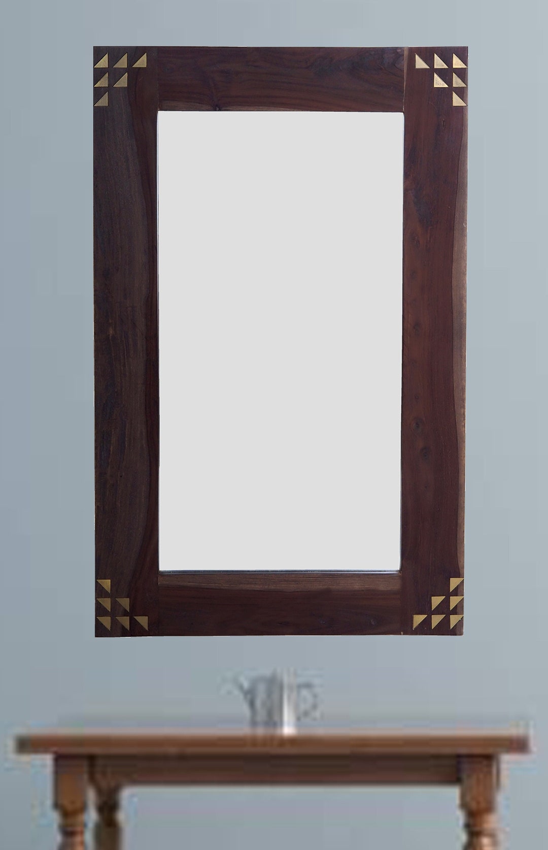 Wooden Portrait Mirror, Medium Mirror, Handmade Mirror, Rustic Mirror ...