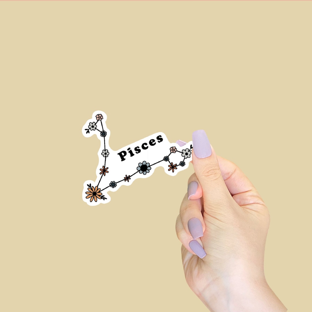 Pisces Sticker Zodiac Sticker Astrology Sticker Floral - Etsy