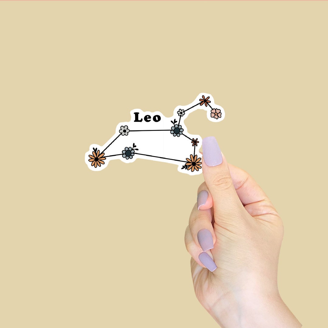 Leo Sticker, Zodiac Sticker, Astrology Sticker, Floral Sicker ...