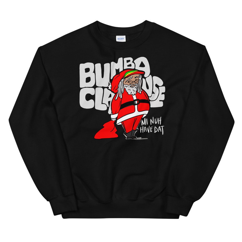 Bumba Clause Crewneck Sweatshirt Black Santa Jamaican Santa Island ...