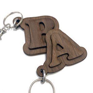 WOOD INITIAL KEYCHAIN, Retro Personalized Letter, 3D Customized Handbag ...