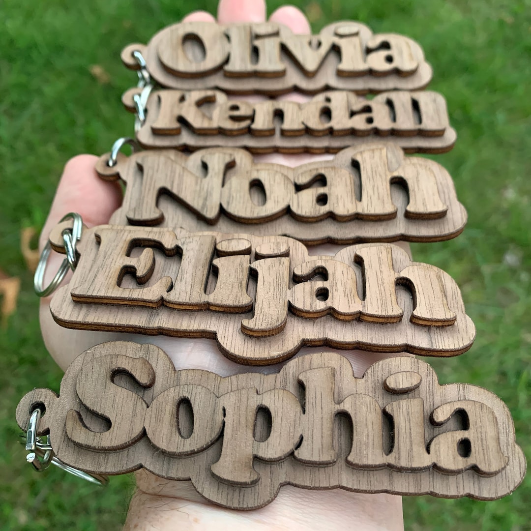 Personalized Wood KEYCHAIN, Customized Key Chain for New Home Car, Gift ...